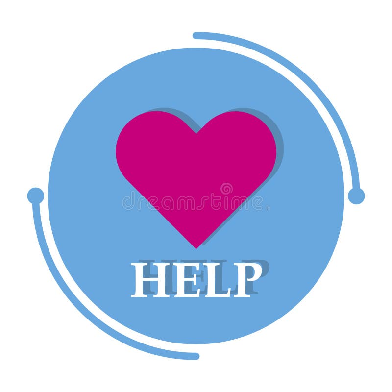 Blue Circle Help Heart. Medical Concept. Vector Illustration. Stock ...