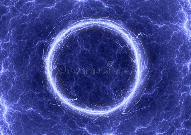 Red circle lightning stock illustration. Illustration of abstract ...