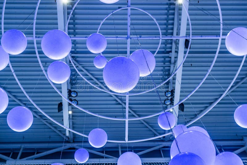 Blue Circle Lights stock image. Image of circular, blue - 64748095