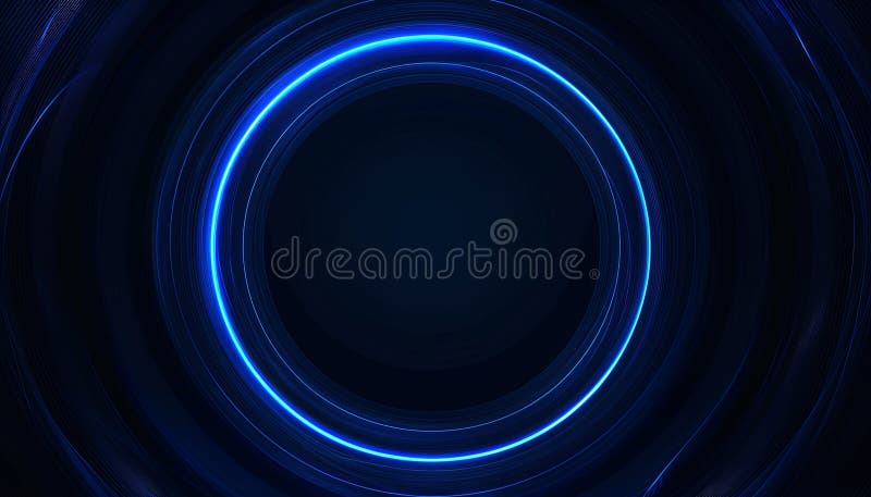 Blue Circle Line Abstract Background. Stock Illustration - Illustration ...