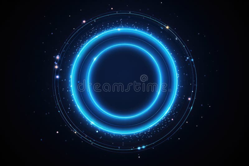 Blue Circle Line Abstract Background. Generative AI Stock Illustration ...