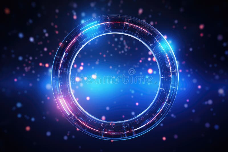 Blue Circle Line Abstract Background. Generative AI Stock Illustration ...