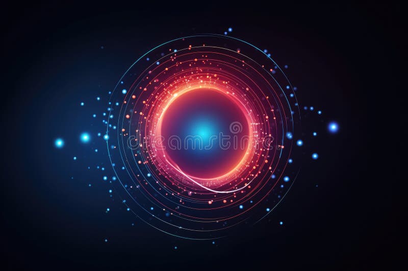 Blue Circle Line Abstract Background. Generative AI Stock Illustration ...