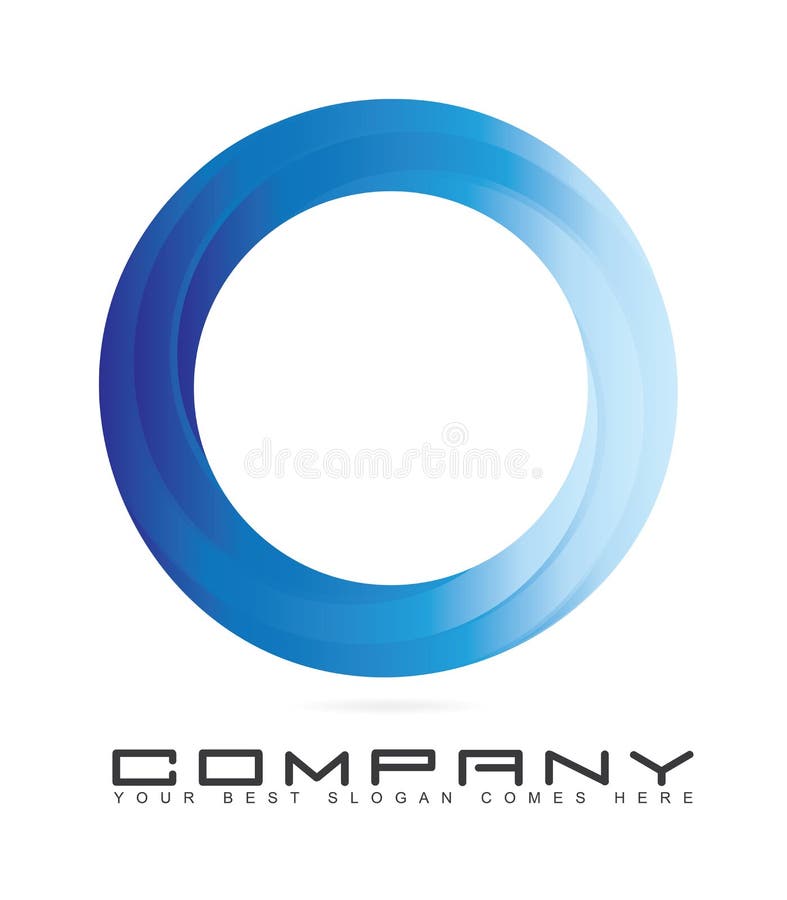Blue Circle Logo with 3d Look Stock Illustration - Illustration of ...
