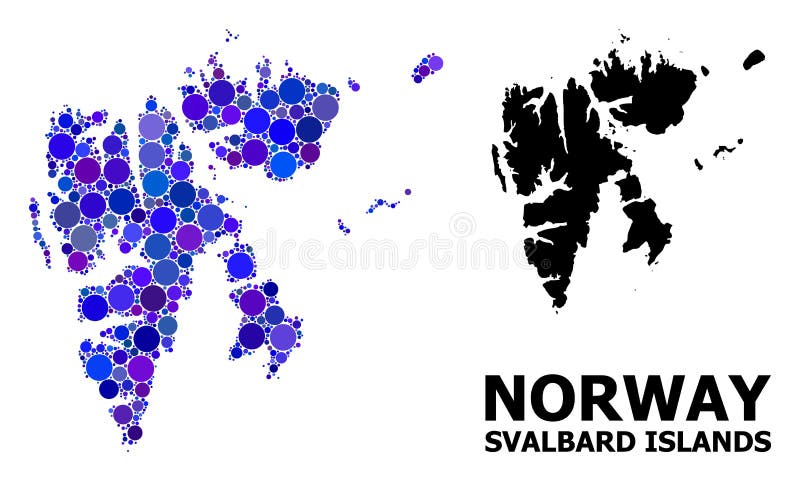 Blue Dot Svalbard Island Map Stock Vector - Illustration of blot ...