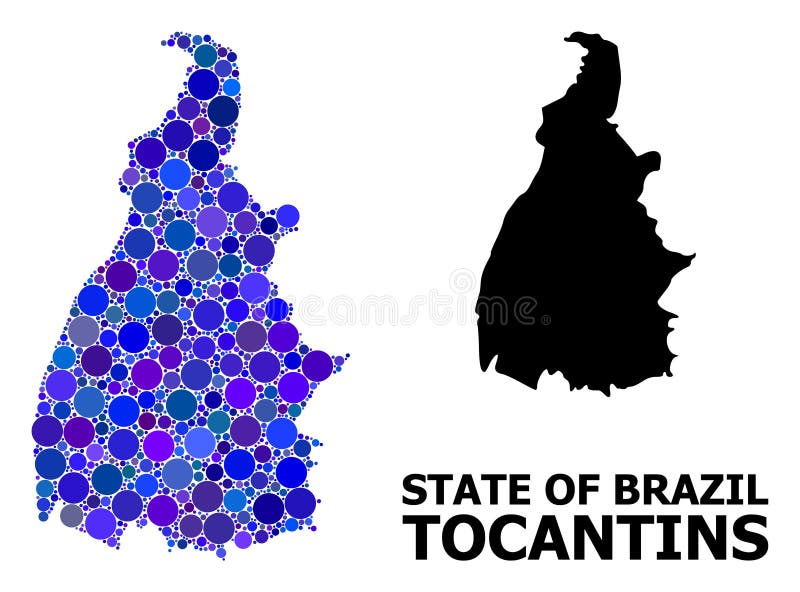 Blue Circle Mosaic Map of Tocantins State Stock Illustration ...