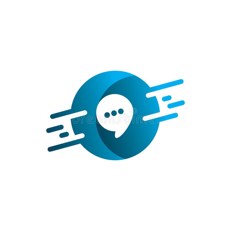 Blue Circle Motion Chat Color Shape Logo Design Stock Illustration ...