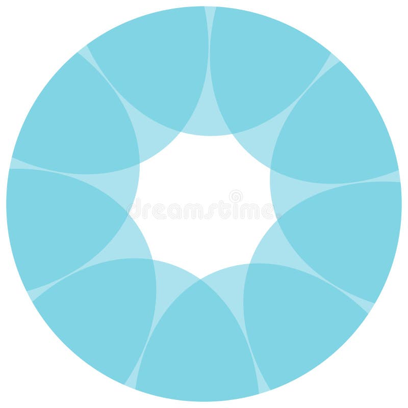 Blue Circle with Multi Pointed Shape Inside Isolated on White ...