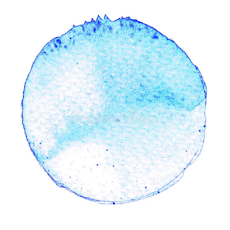 Blue Circle Painted with Watercolors Isolated on a White Background ...