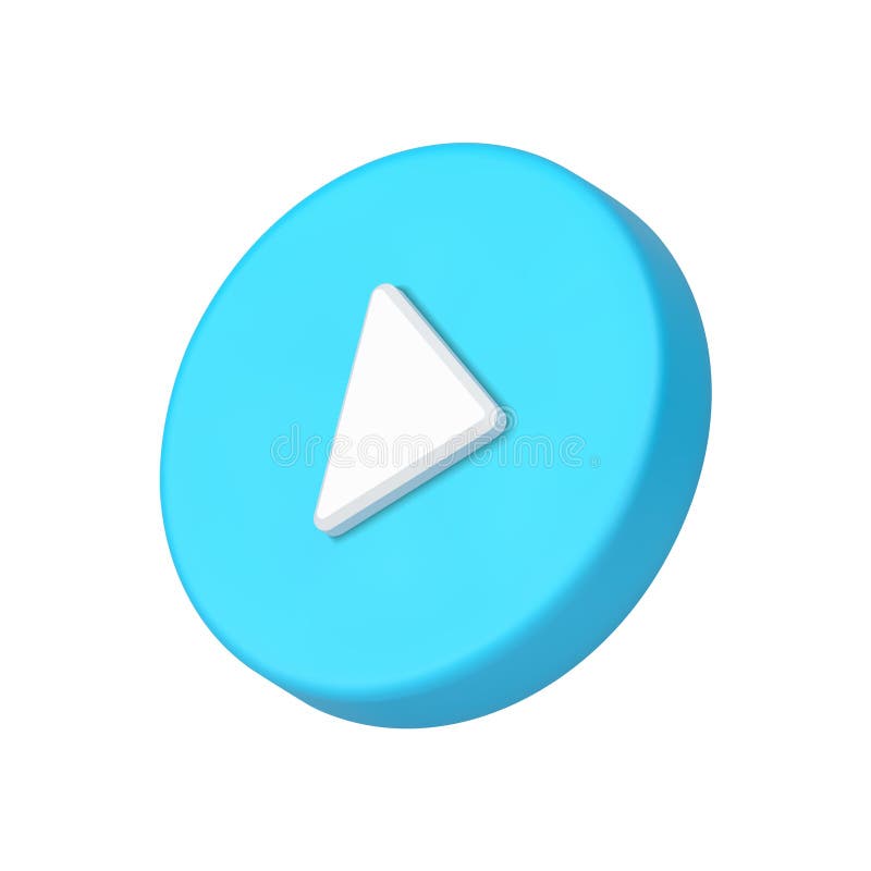 Blue Circle Push Button Right Arrow Multimedia Broadcasting Realistic ...