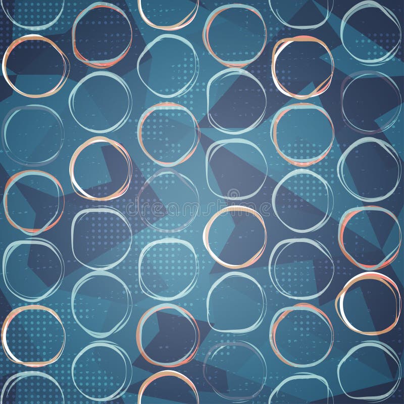 Blue Circle Seamless Pattern Stock Illustration - Illustration of color ...