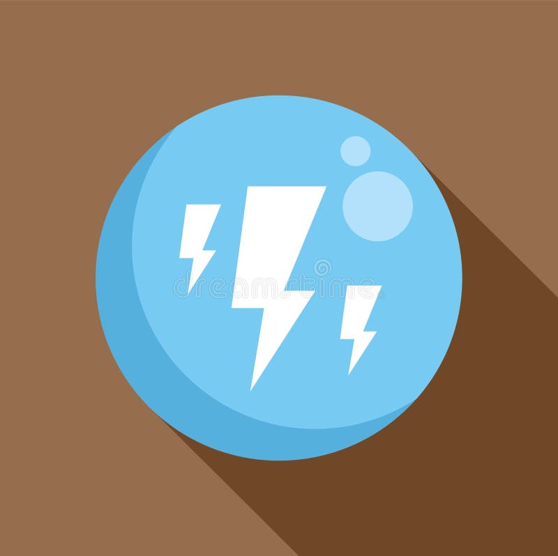 Blue Circle Showing White Lightning Bolt Icon Stock Vector ...