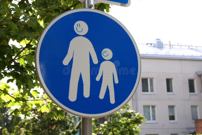 Blue circle street sign stock photo. Image of metal - 256650332