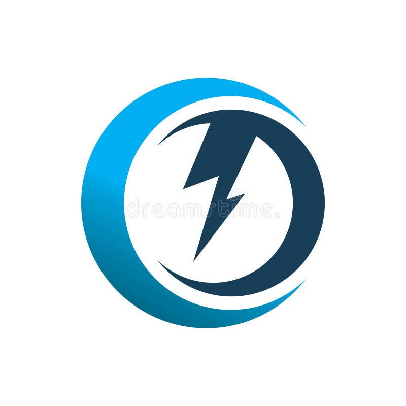 Lightning Blue Cloud Pixel Bubble Logo Design Stock Vector ...