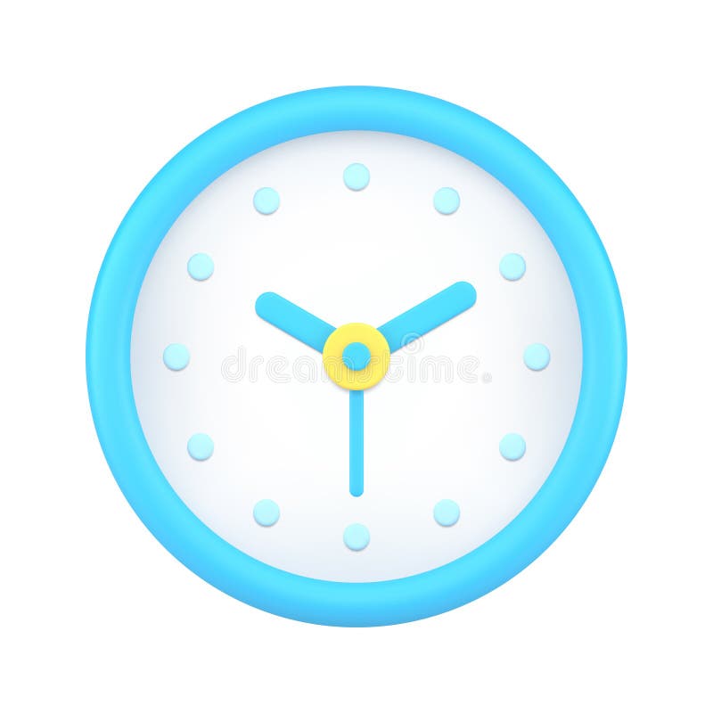 Blue Circle Wall Watch 3d Icon Vector Illustration Stock Vector ...