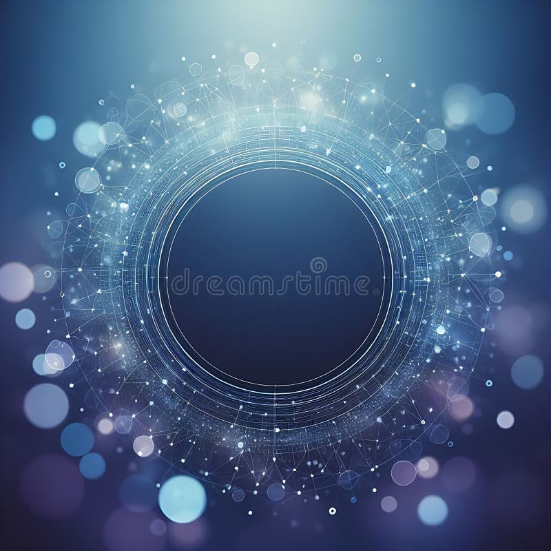 A Blue Circle with a White Border. the Circle is Surrounded by a Blurry ...