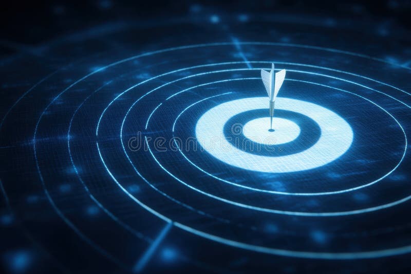 A Blue Circle with a White Dot in the Center Stock Image - Image of ...