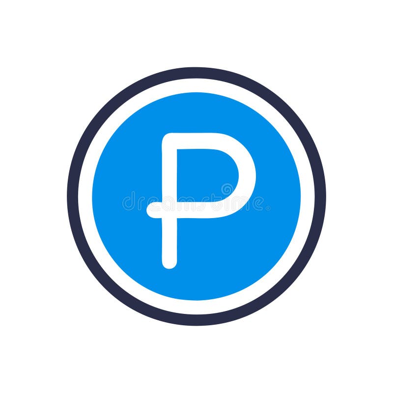 A Blue Circle with a White Letter P in the Middle Stock Illustration ...
