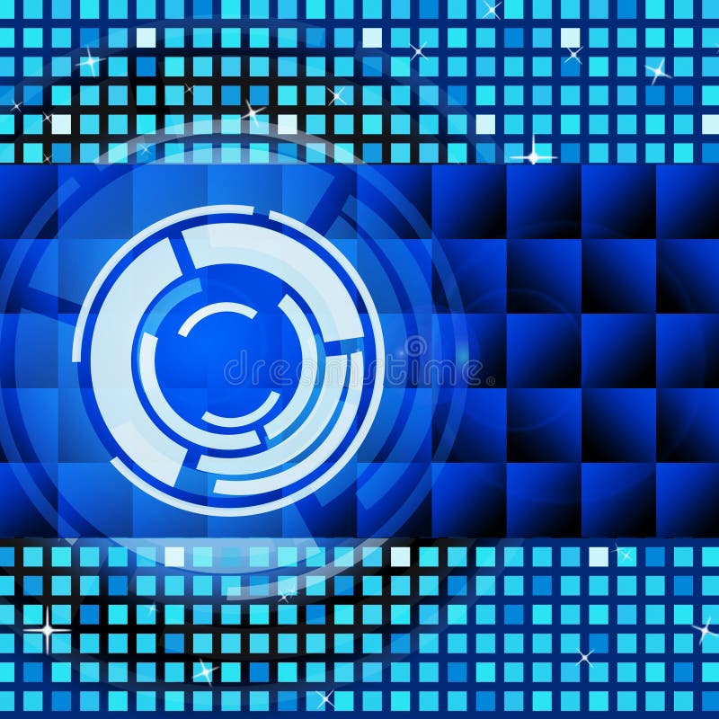 Blue Circles Background Shows LP Disc and Songs Stock Illustration ...