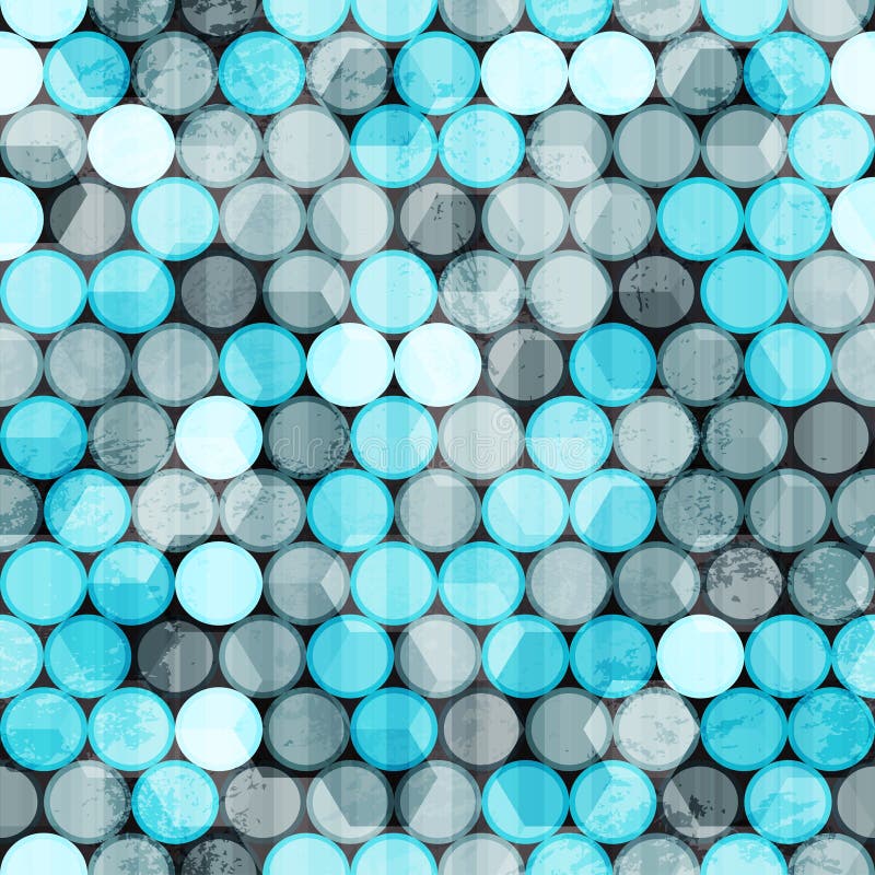 Blue Circles Grunge Seamless Stock Vector - Illustration of frame ...