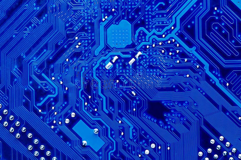Blue Circuit Board Background of Computer Motherboard,Electronic ...