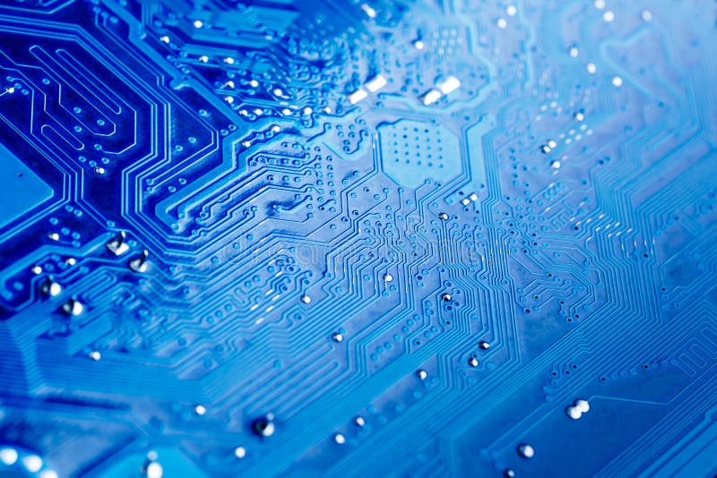 Blue Circuit Board Background of Computer Motherboard,Electronic ...
