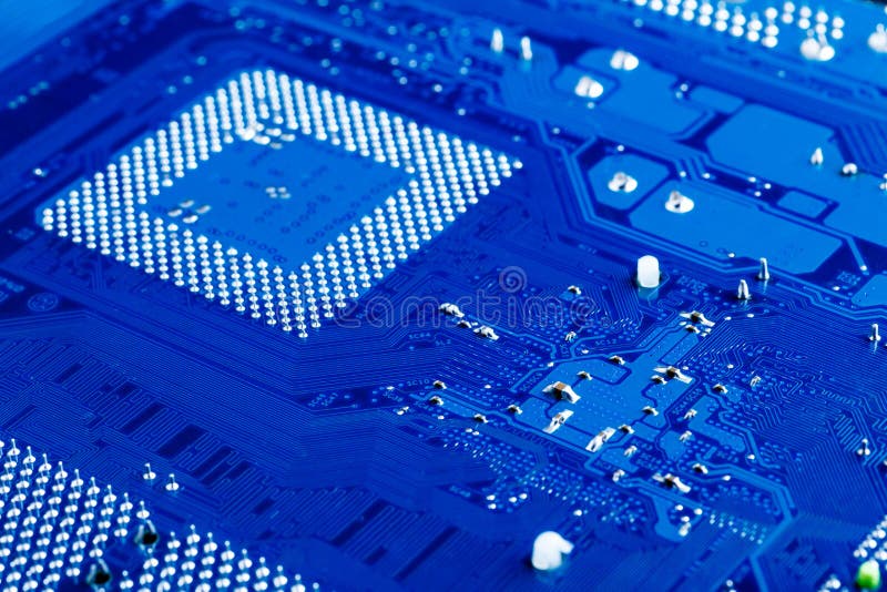 Blue Circuit Board Background of Computer Motherboard,Electronic ...