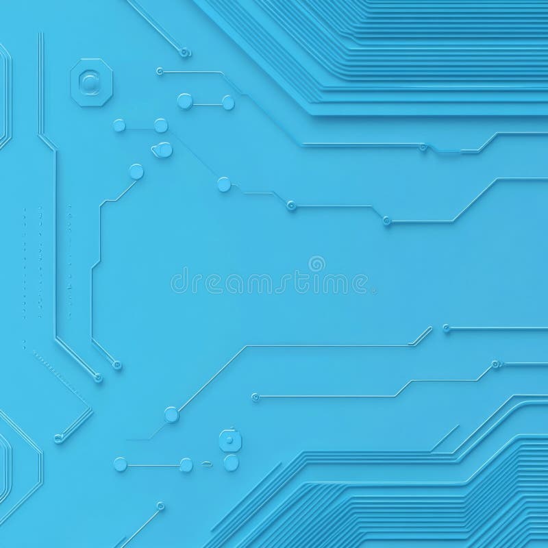 Blue Circuit Board Pattern with Electronic Traces Design for Technology ...