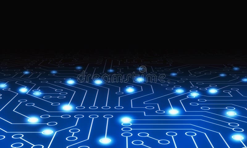 Blue Circuit Board Pattern Texture. High-tech Background in Digital ...