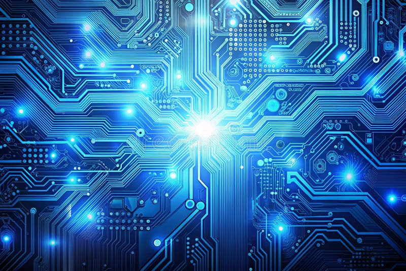 Blue Circuit Board: a Symbol of Advanced Computer Technology and Data ...
