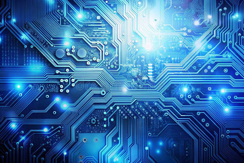 Blue Circuit Board: a Symbol of Advanced Computer Technology and Data ...