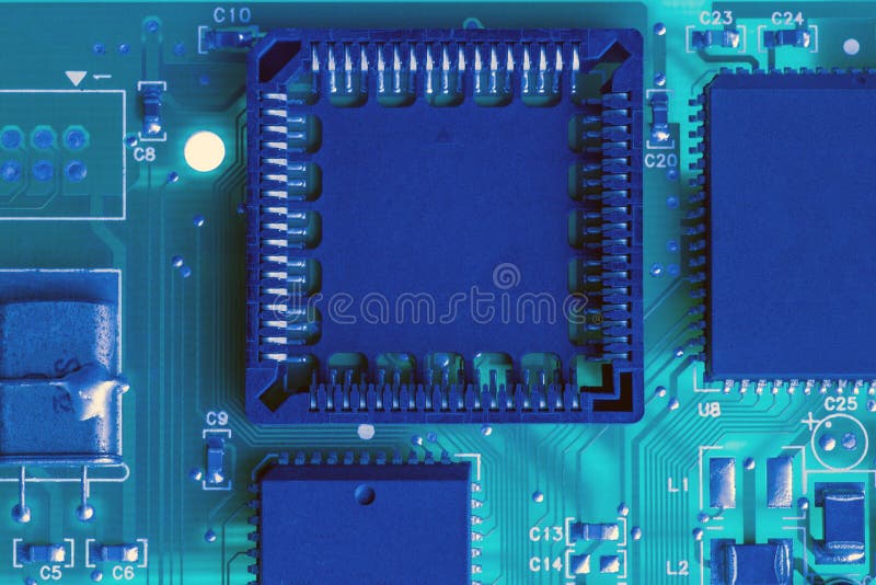 Blue circuit board texture stock photo. Image of design - 118885140