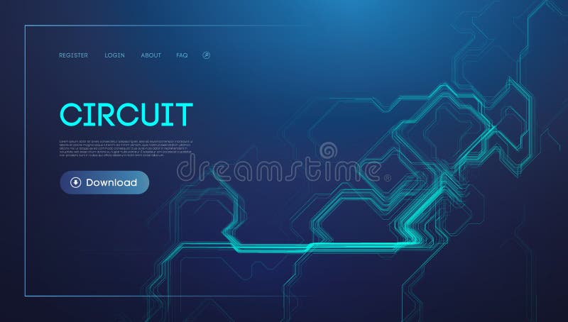 Blue Circuit Design for Technology Background Stock Vector ...