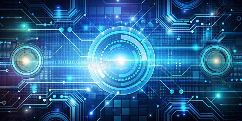 Blue Circuitry an Abstract Representation of Technology and Digital ...