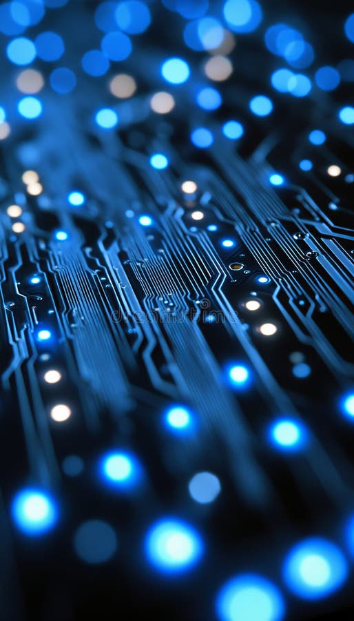 Blue Circuitry Background, Abstract Technology. Circuit Board Pattern ...
