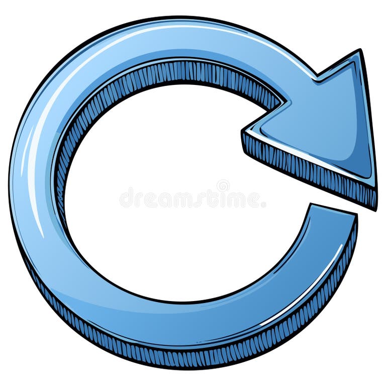 Blue Circular Arrow Icon Indicating Refresh Reload Undo or Repeat Hand ...