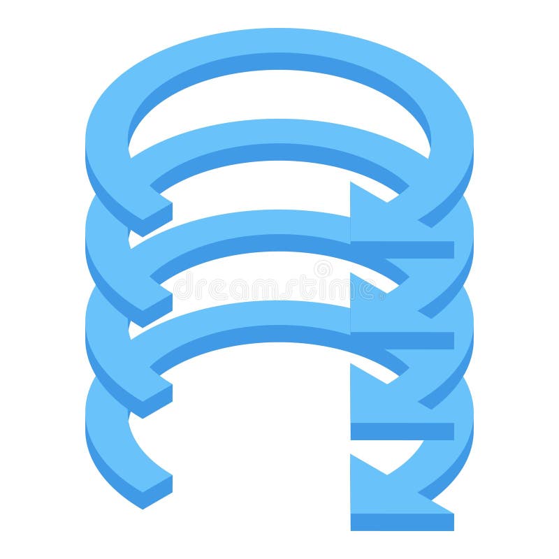 Blue Circular Arrows Forming Upward Spiral Pattern Stock Illustration ...