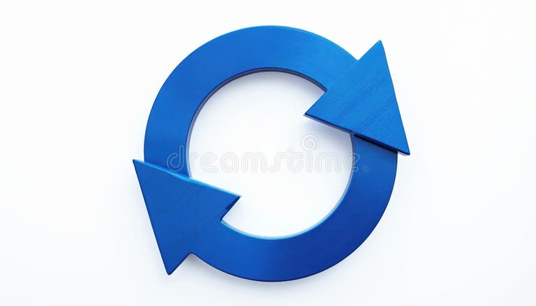 Blue Circular Arrows Signify Refresh, Repeat, or Continuous Process ...