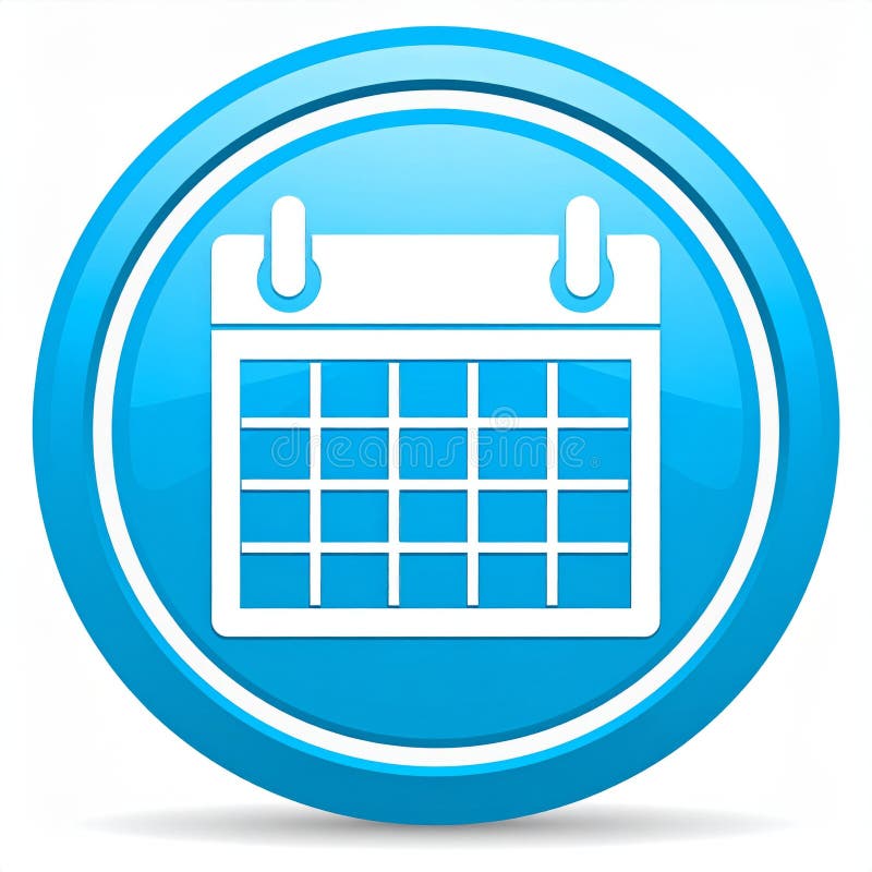 Blue Circular Calendar Icon Design Stock Illustration - Illustration of ...