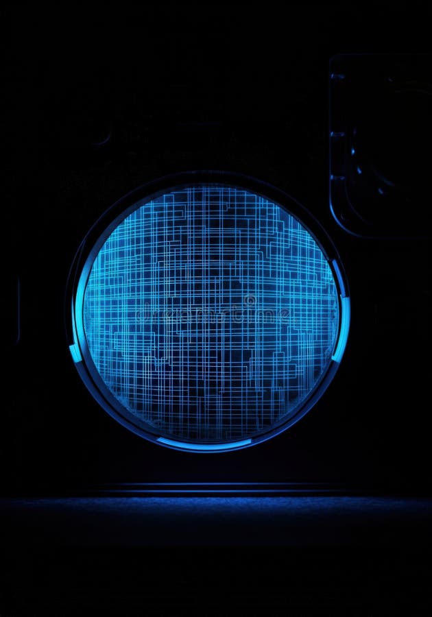 Futuristic Round Display Circular Design Light Grid Stock Photos - Free ...
