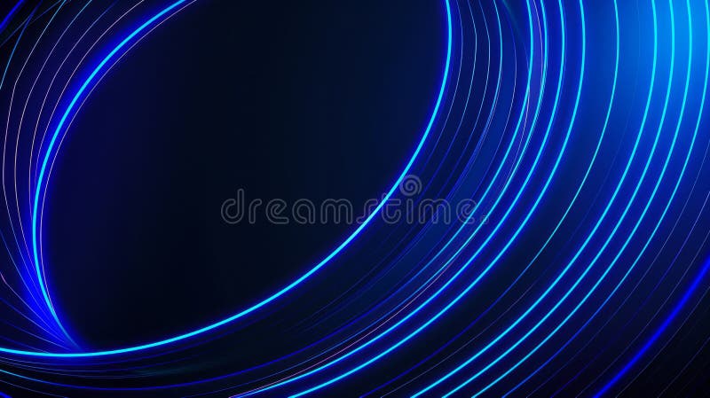 Blue Circular Light Trails Form a Modern Visual Vortex with Neon ...