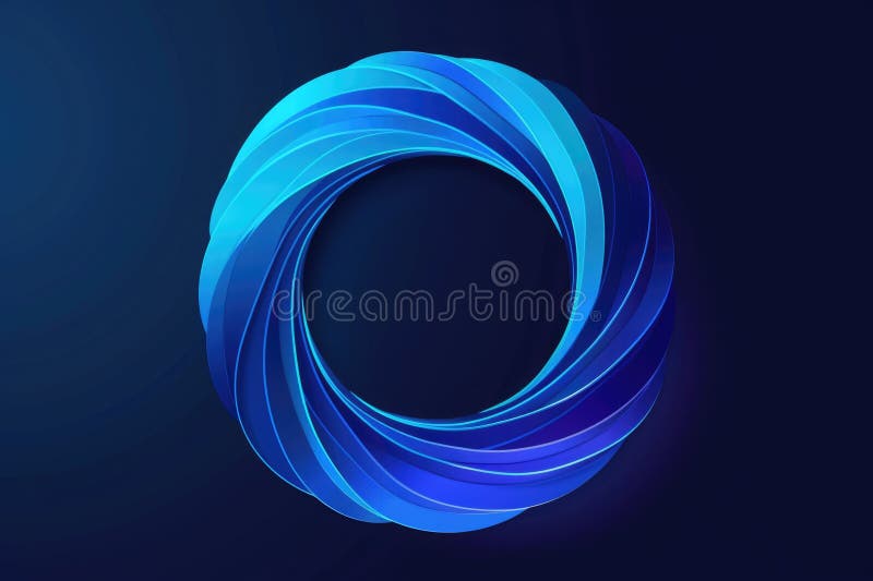 A Blue Circular Object Floats on a Dark Background Stock Illustration ...