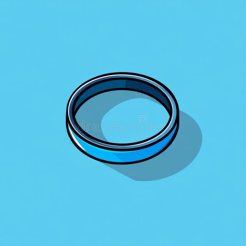 Blue Circular Object on Light Blue Background Capturing Minimalist ...