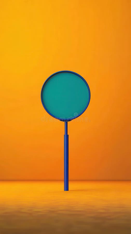 Blue Circular Object on Yellow Background Stock Illustration ...