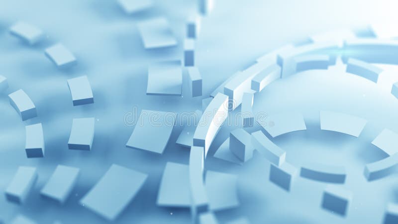 Blue Circular Segments. Abstract 3D Render Stock Illustration ...