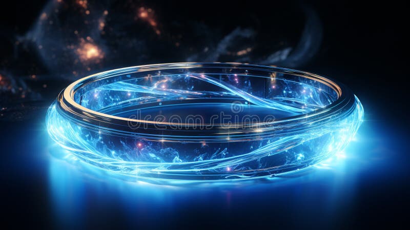 Blue Circular Shinning Glowing Light Ring Sparkle Powerful Effect Dust ...