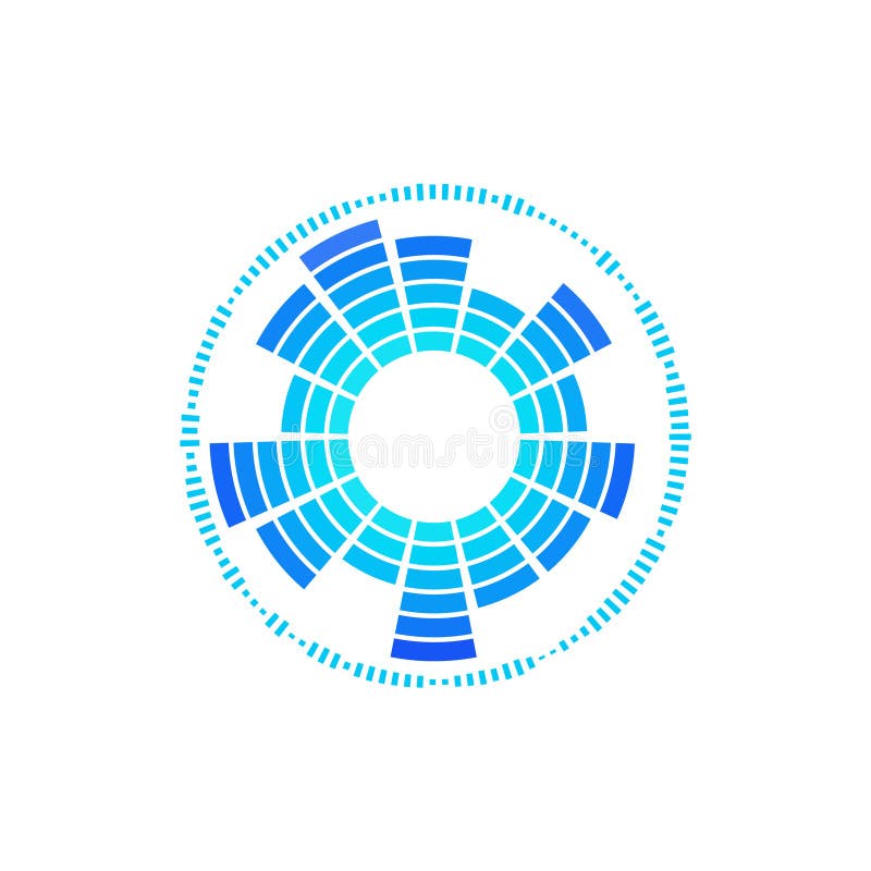 Blue Circular Sound Equalizer Effect, Vector Illustration. Stock Vector ...