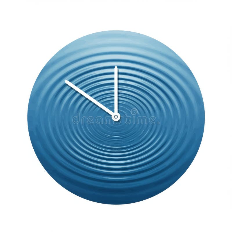 Blue Circular Wave Pattern Analog Clock Stock Illustration ...