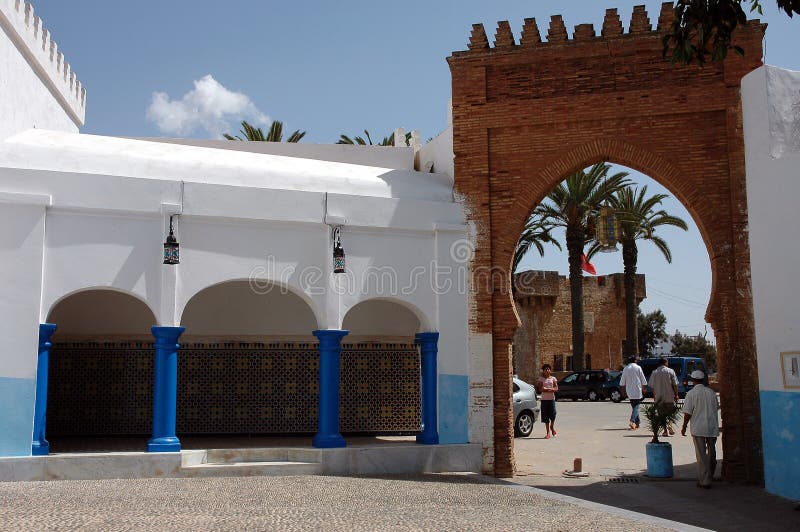 The blue city of Larache editorial stock photo. Image of stone - 211111903