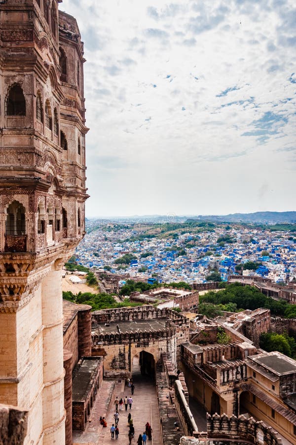Blue City View from Fort with Flat Bright Sky at Morning Stock Photo ...